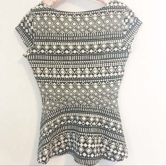Anthropologie | Tops | Deletta Black And White Aztec Print Top | Poshmark